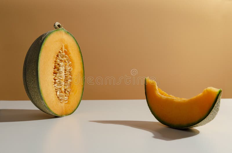 Creative Layout Made of Melon. Flat Lay. Food Concept. Melon on the ...
