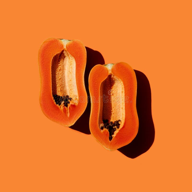 Creative Layout Made of Papaya Fruit. Stock Photo - Image of juicy ...