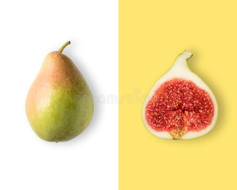 Creative Layout Made of Pear and Fig. Stock Photo - Image of organic ...