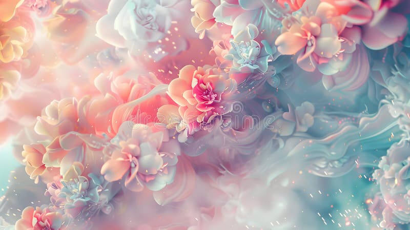 Creative Layout Made of Pink and Blue Flowers. Floral Background. Stock ...