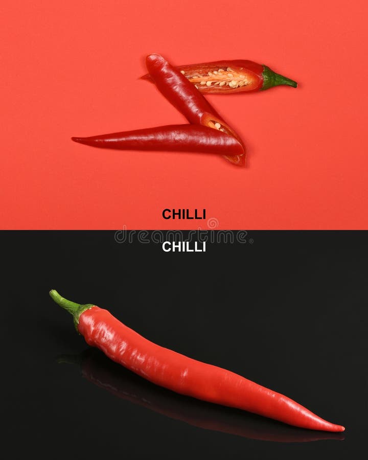 Creative Layout Made of Red Chilli Peppers Stock Image - Image of ...