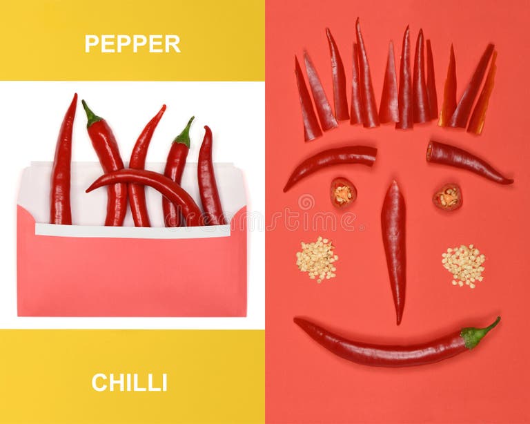 Creative Layout Made of Red Chilli Peppers Stock Image - Image of ...