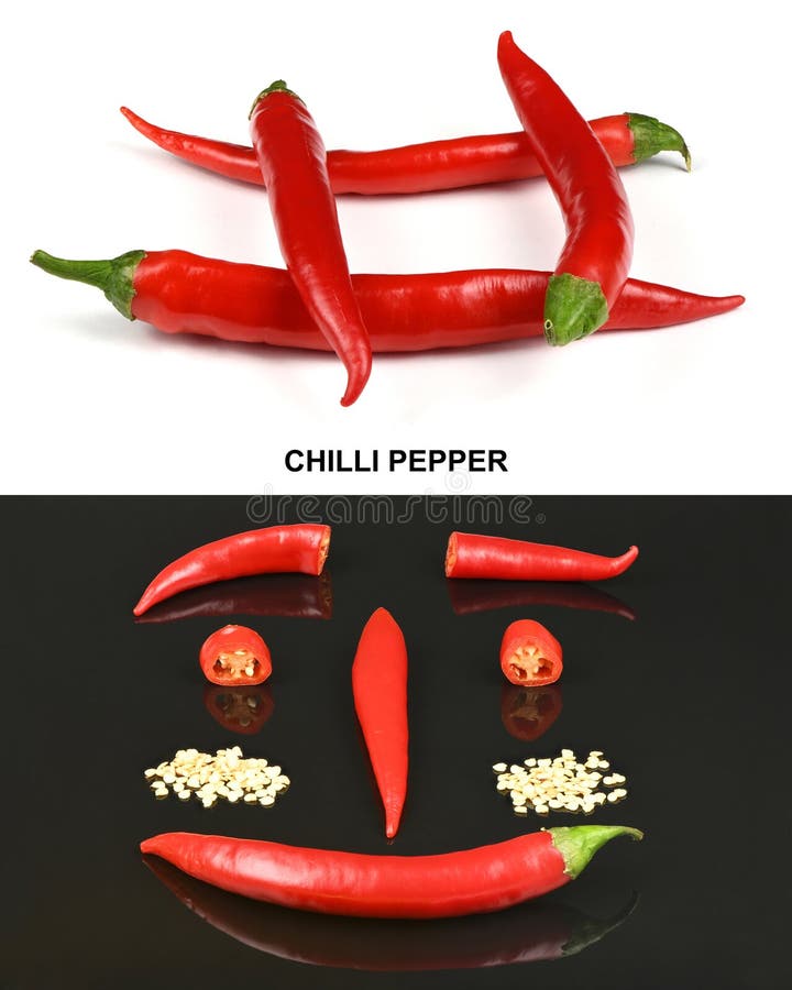 Creative Layout Made of Red Chilli Peppers Stock Image - Image of ...