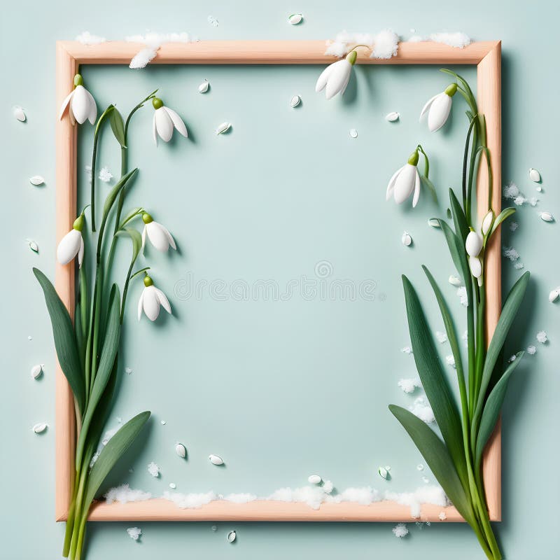 Creative Layout Made with Snowdrop Flowers Stock Illustration ...