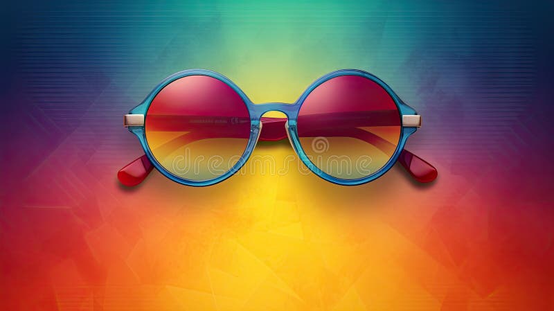 Creative Layout Made of Sunglasses, Flat Lay on Orange Background ...