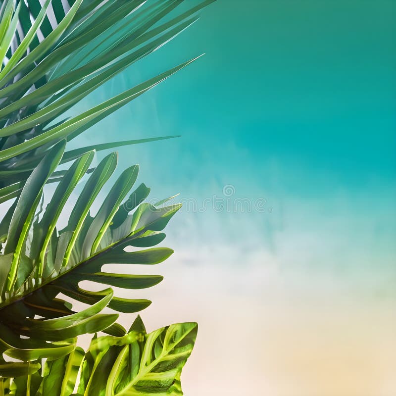 Creative Layout Made of Tropical Leaves. Exotic Concept with Copy Space ...