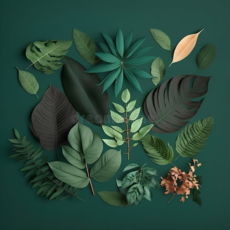 Creative Layout Made of Tropical Leaves. Flat Lay. Nature Concept Stock ...