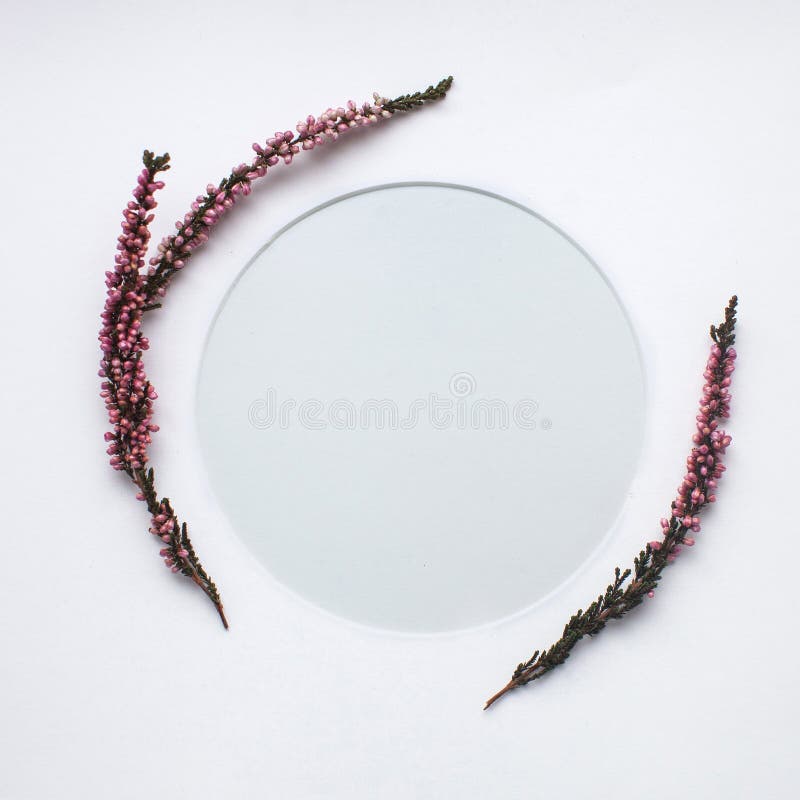 Creative Layout Made of Twigs of Blossoming Heather Stock Photo - Image ...