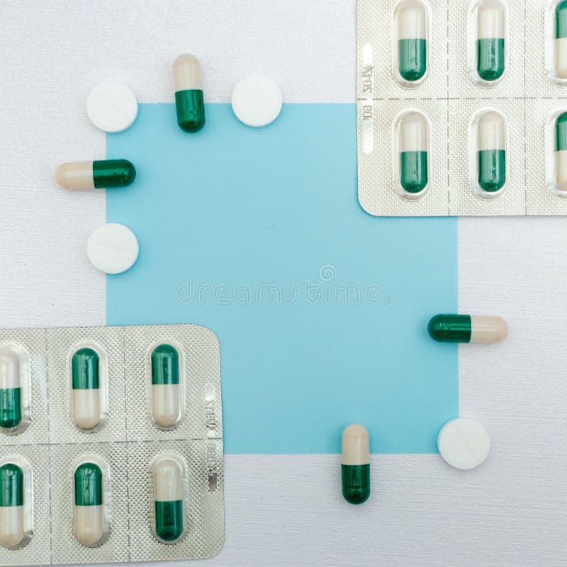 Creative Layout Made of Variety of Tablets and Capsules Stock Image ...