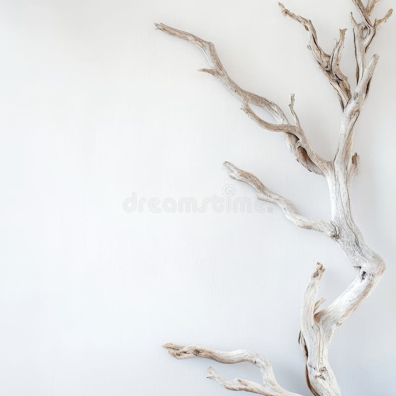 Creative Layout Made of White Tree Branches on White Background ...
