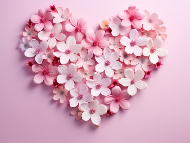 Creative Layout with Pink Flowers, AI Generative. Stock Illustration ...