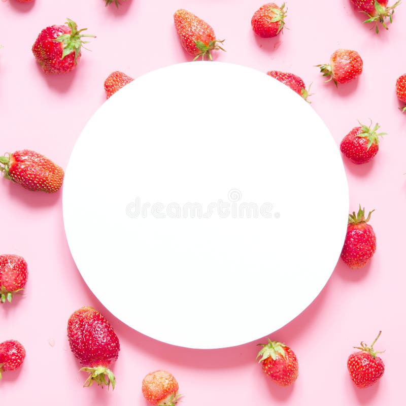 Creative Layout of Strawberry with Space for Text on White Paper ...