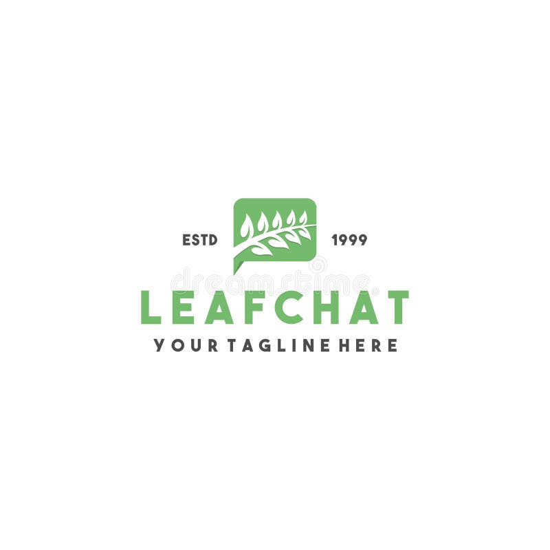 Creative Leaf Chat Logo Design Stock Illustration - Illustration of ...