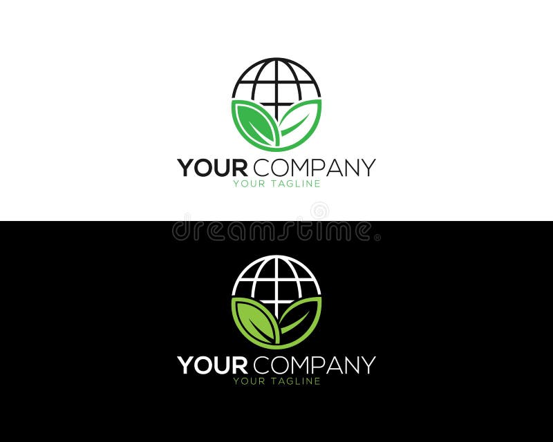 Creative Leaf Globe World and Eco Earth Logo Stock Vector ...