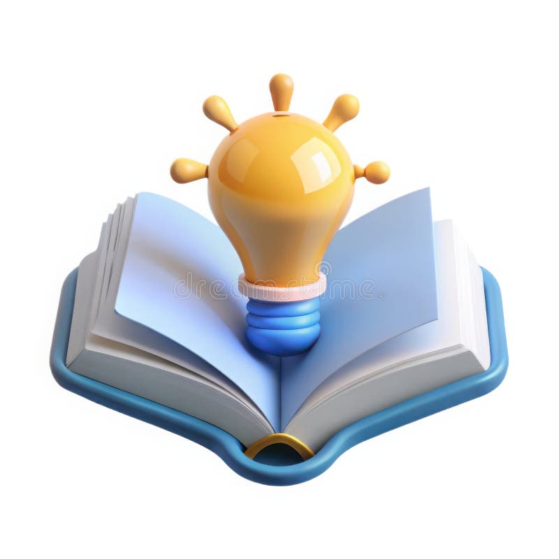 Creative Learning Concept with Book and Lightbulb Illustration Stock ...