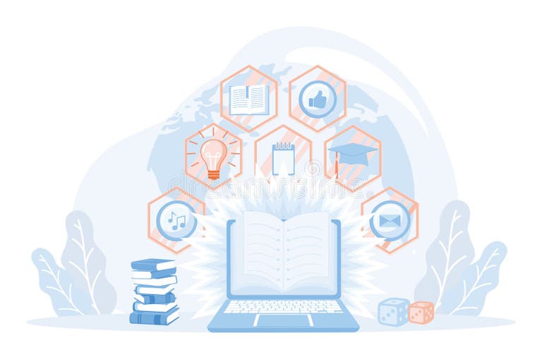 Creative Learning Concept with Technology and Interactive Icons. Stock Vector - Illustration of ...