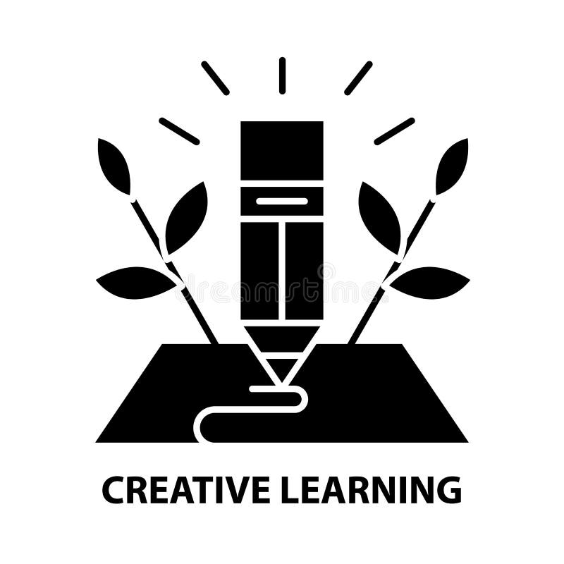 Creative Learning Icon, Black Vector Sign with Editable Strokes ...