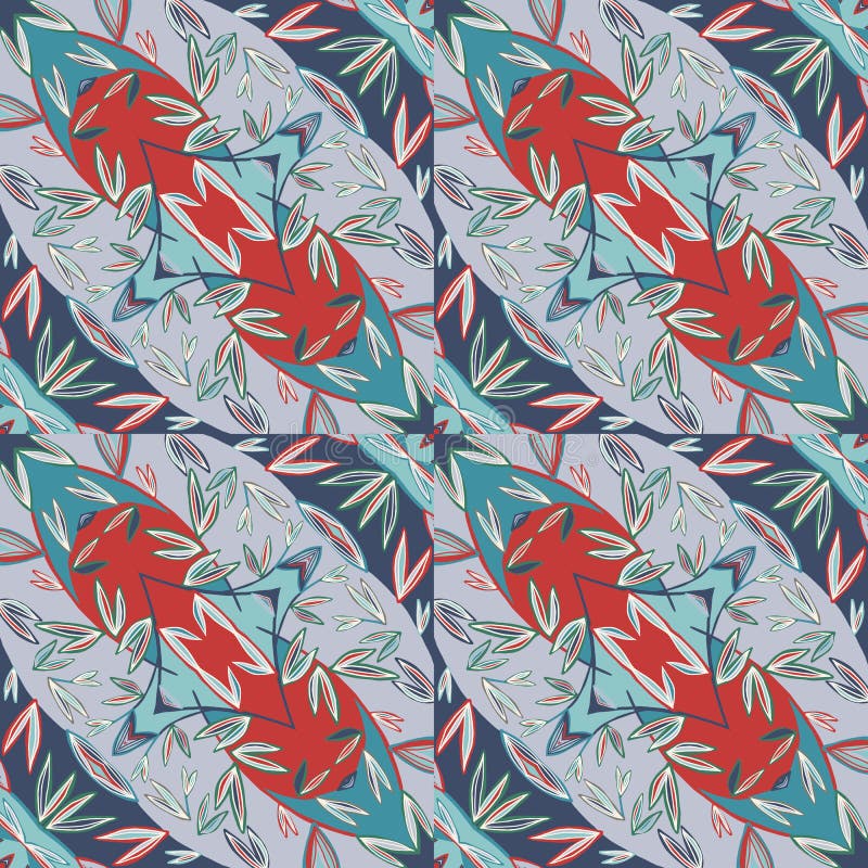 Creative Leaves Mosaic Seamless Pattern. Palm Leaves Tile Stock Vector ...