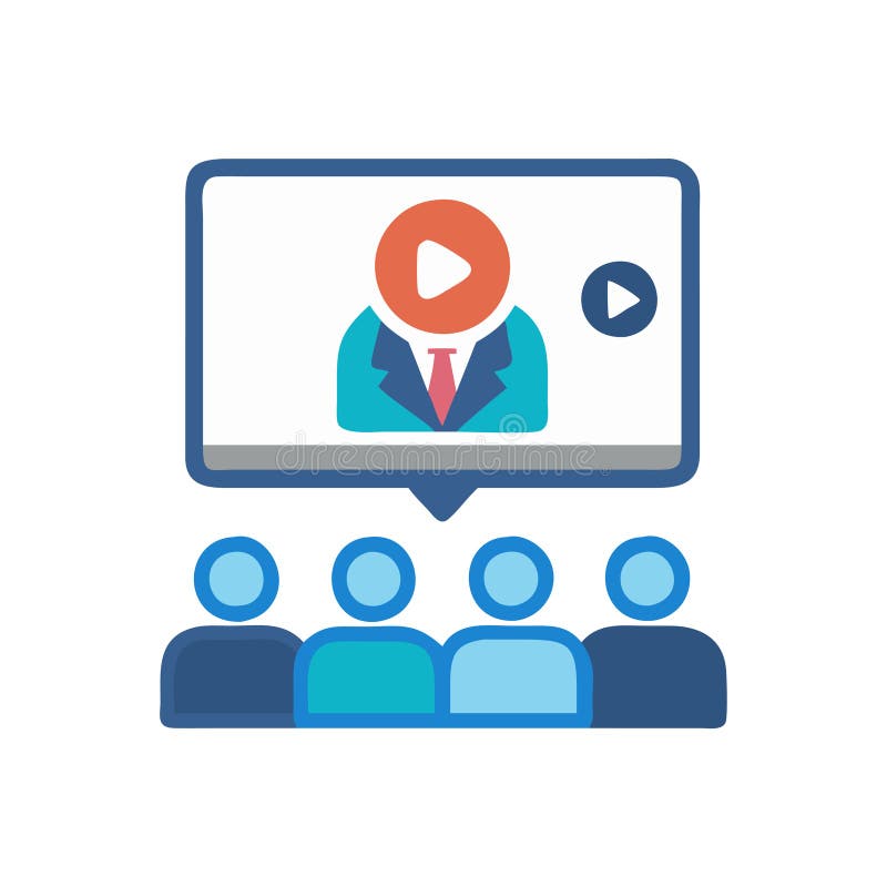 Creative Lecture Video Icon Stock Vector - Illustration of education ...