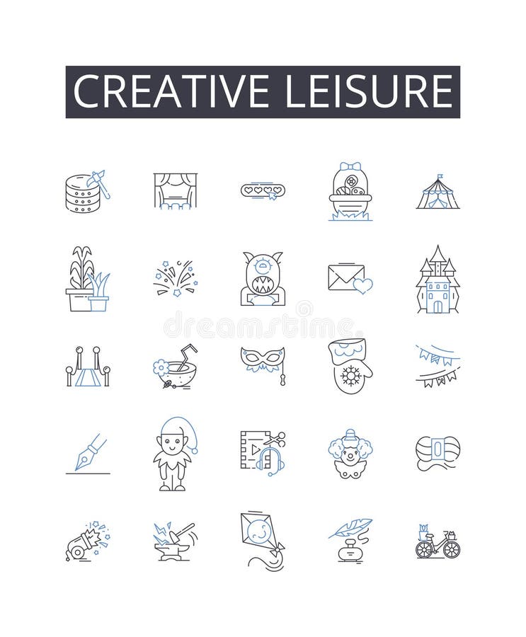 Creative Leisure Line Icons Collection. Breaking, Anchor, Current ...