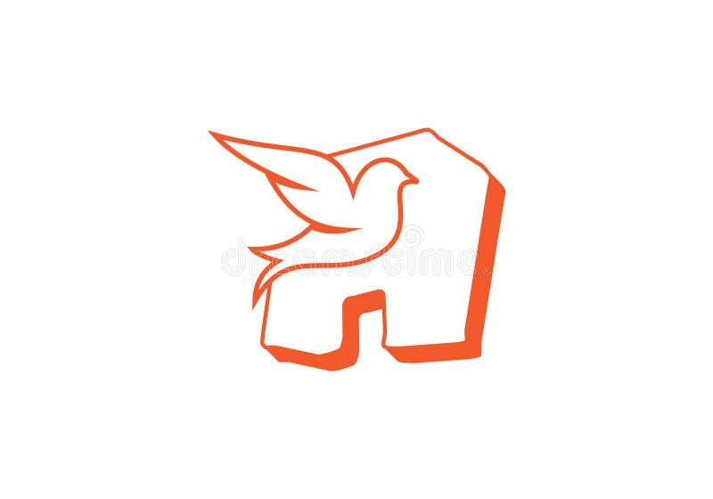 This is a Creative Letter a and Added Birds Logo Design Stock Vector ...
