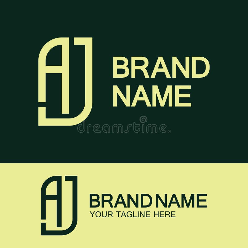 Creative Letter AJ or JA Monogram Simple Logo Design Stock Vector ...