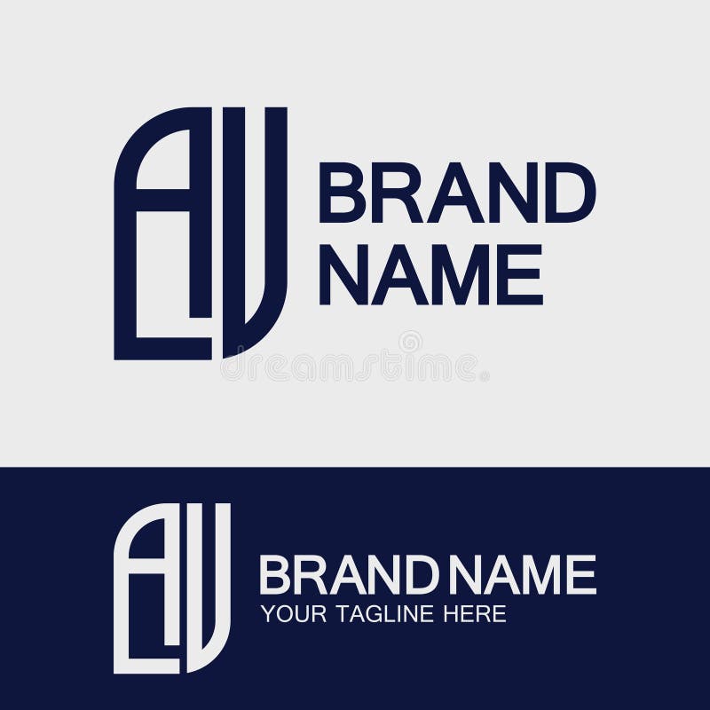 Creative Letter AU or UA Logo Template Stock Vector - Illustration of ...