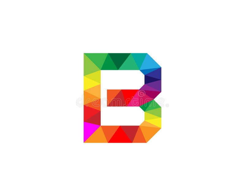 Creative Letter B Logo Design Template Colorful Bright Pixel Stock ...