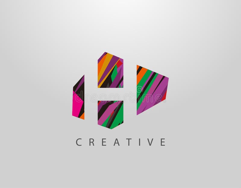 Creative Letter H Logo. Abstract H Letter Design, Made of Various ...