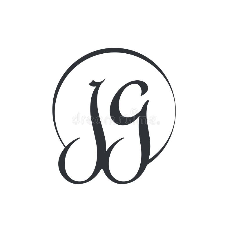 Creative Letter JG Logo Design Vector Template. Initial Linked Letter ...