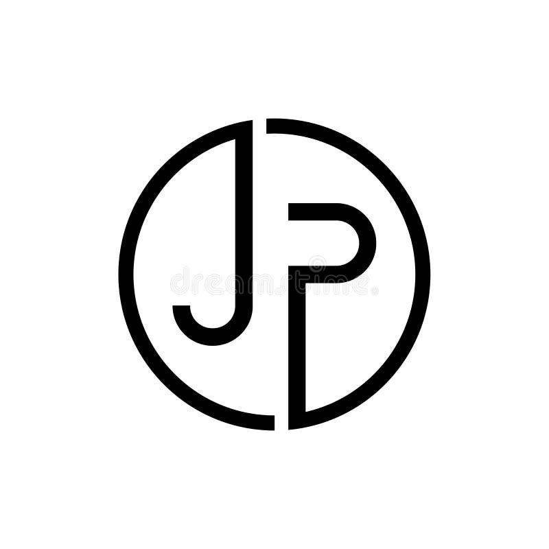 Creative Letter JP Logo Design Vector Template. Initial Circle Letter ...