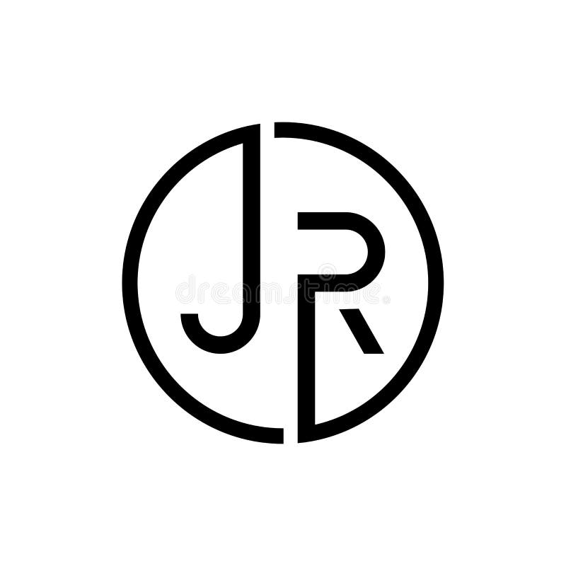 Creative Letter JR Logo Design Vector Template. Initial Circle Letter ...