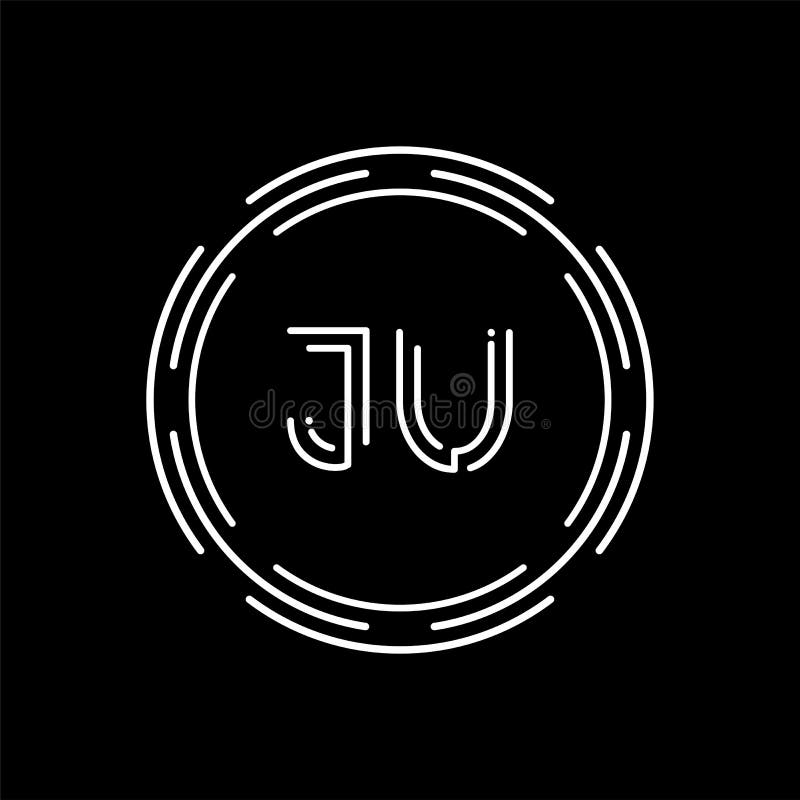 Creative Letter JU Logo Design Vector Template. Digital Linked Letter ...