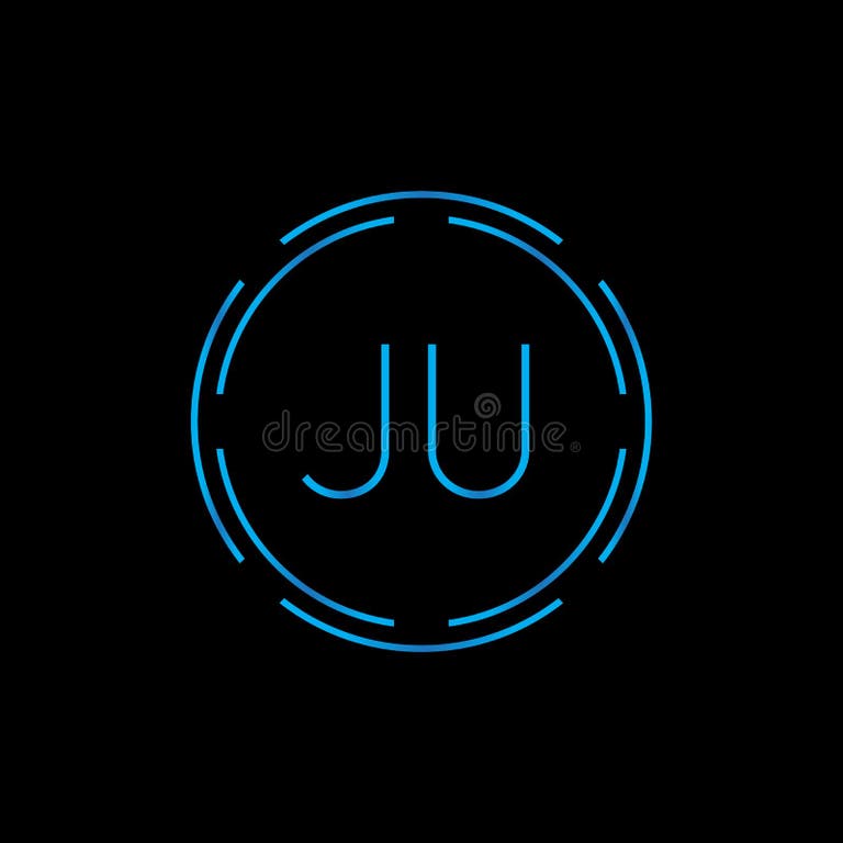 Creative Letter JU Logo Design Vector Template. Digital Linked Letter ...