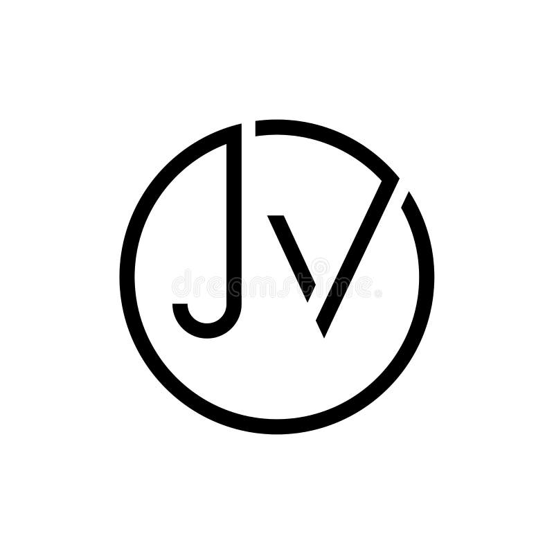 Creative Letter JV Logo Design Vector Template. Initial Circle Letter ...
