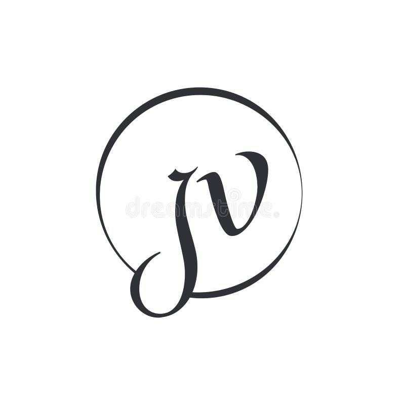 Creative Letter JV Logo Design Vector Template. Initial Linked Letter ...