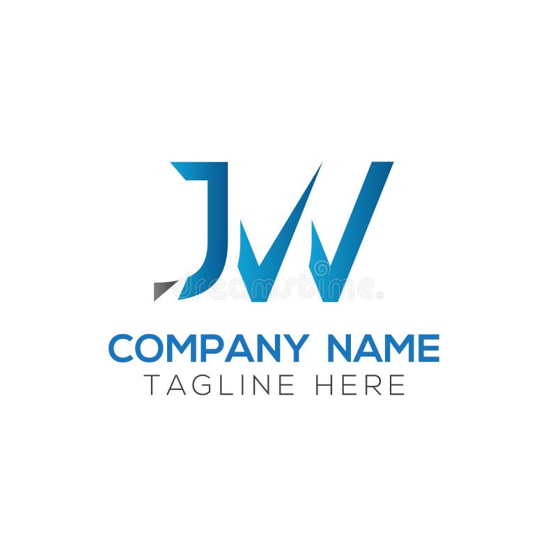 Creative Letter JW Logo Design Vector Template. Initial Linked Letter ...