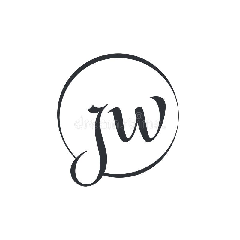 Creative Letter JW Logo Design Vector Template. Initial Linked Letter ...