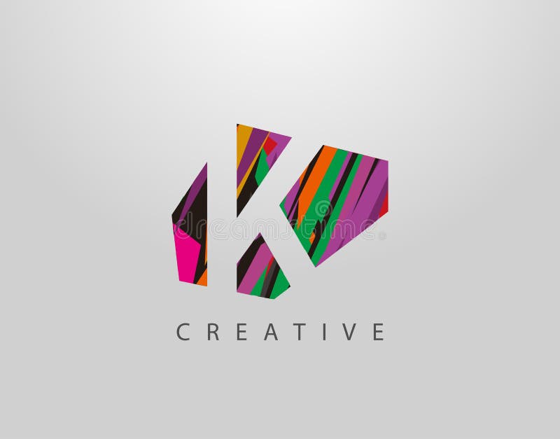Creative Letter K Logo. Abstract K Letter Design, Made of Various ...