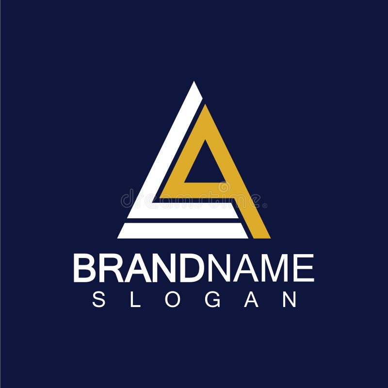 Creative Letter LA Triangle Shape Monogram Logo Stock Vector ...