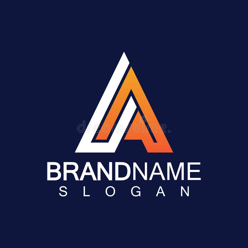 Creative Letter LA Triangle Shape Monogram Logo Stock Vector ...