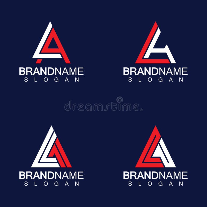 Creative Letter LA Triangle Shape Monogram Logo Stock Illustration ...