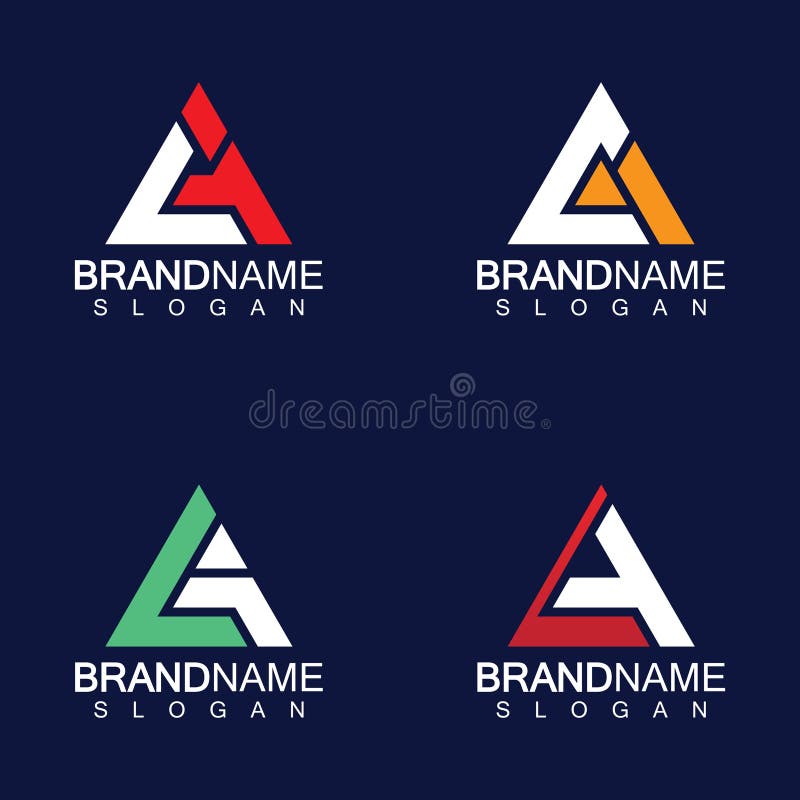 Creative Letter LA Triangle Shape Monogram Logo Stock Vector ...