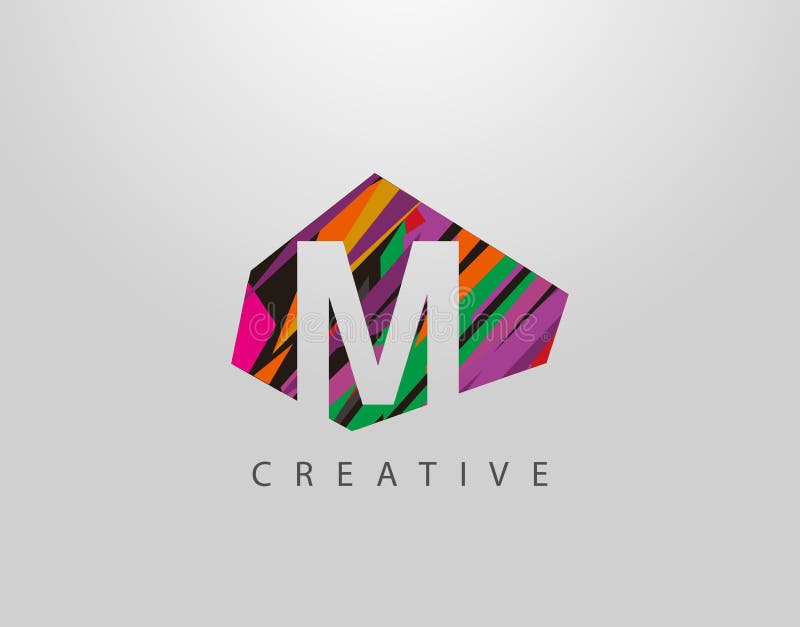 Creative Letter M Logo. Abstract M Letter Design, Made of Various ...