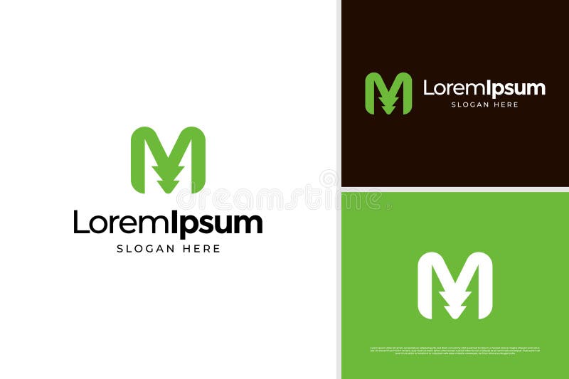 Creative Letter M with Pine Tree Logo Design. Initial M Nature Logo ...