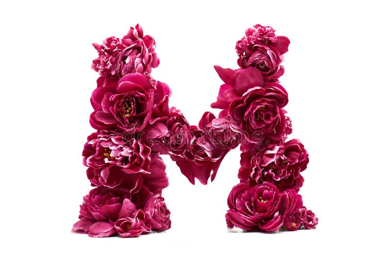 Creative Letter M of Spring Flowers. Spring Mood. Creative Alphabet ...