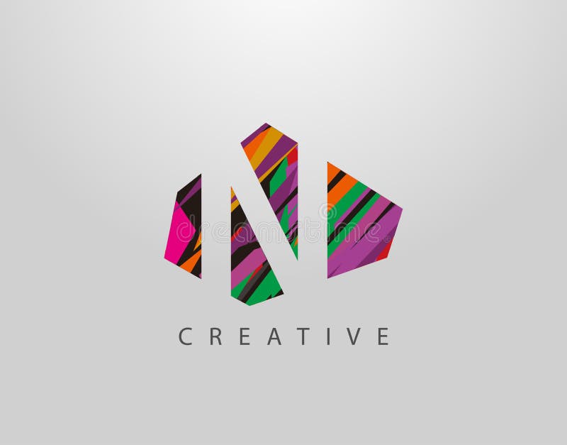 Creative Letter N Logo. Abstract N Letter Design, Made of Various ...