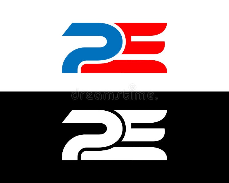 Creative Letter PE Logo Design Template Stock Vector - Illustration of ...