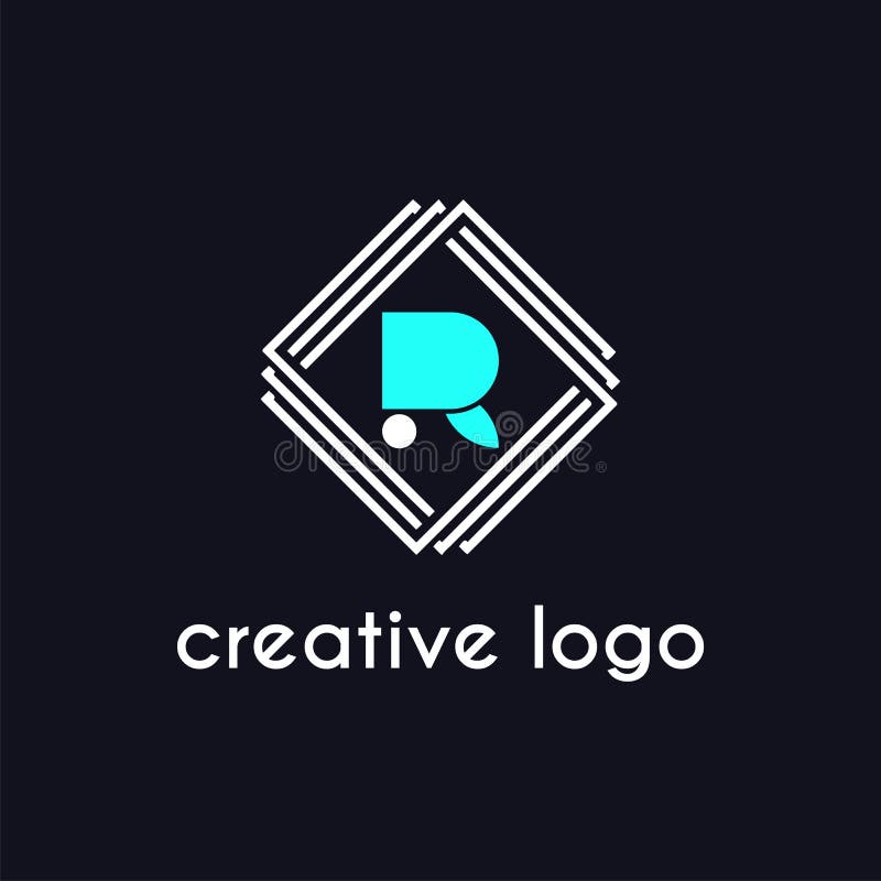 Creative Letter R and Art Frame Stock Illustration - Illustration of ...