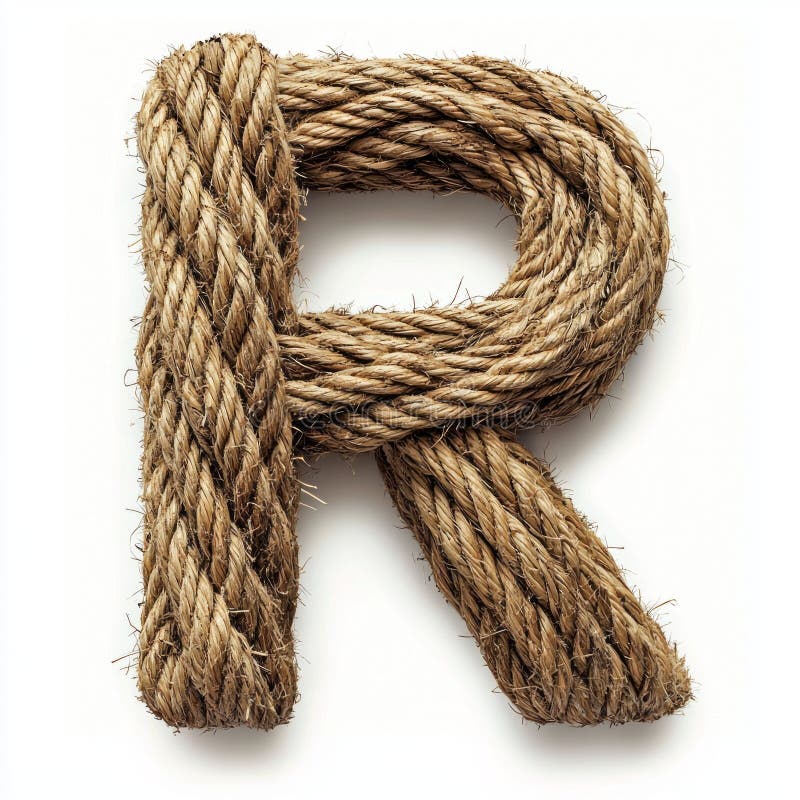 Creative Letter R Made Natural Ropes Clean White Background ...